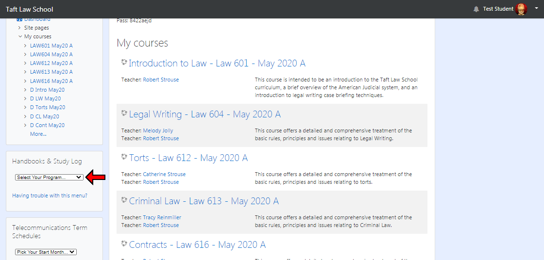 Taft Law School Moodle FAQ